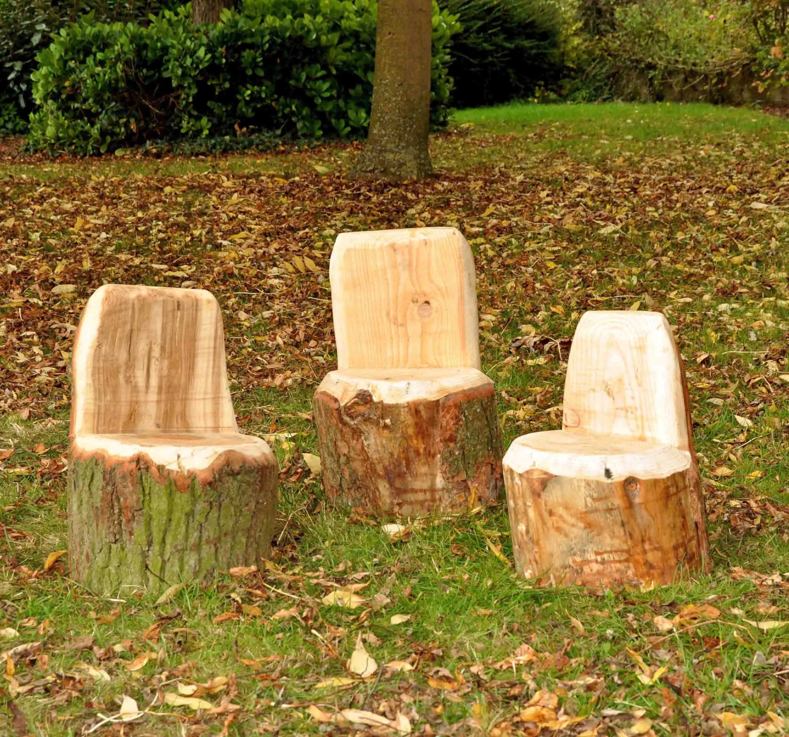 Wooden Carved Out Seat - Set of 3 – EASE