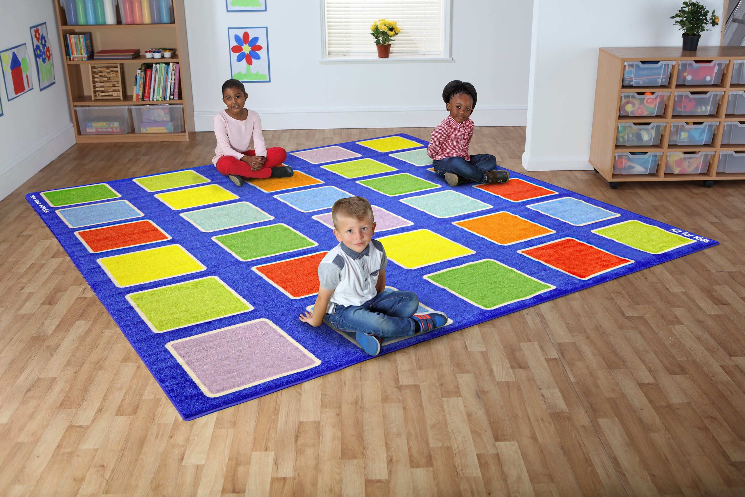 Rainbow Squares Large Placement Carpet – EASE