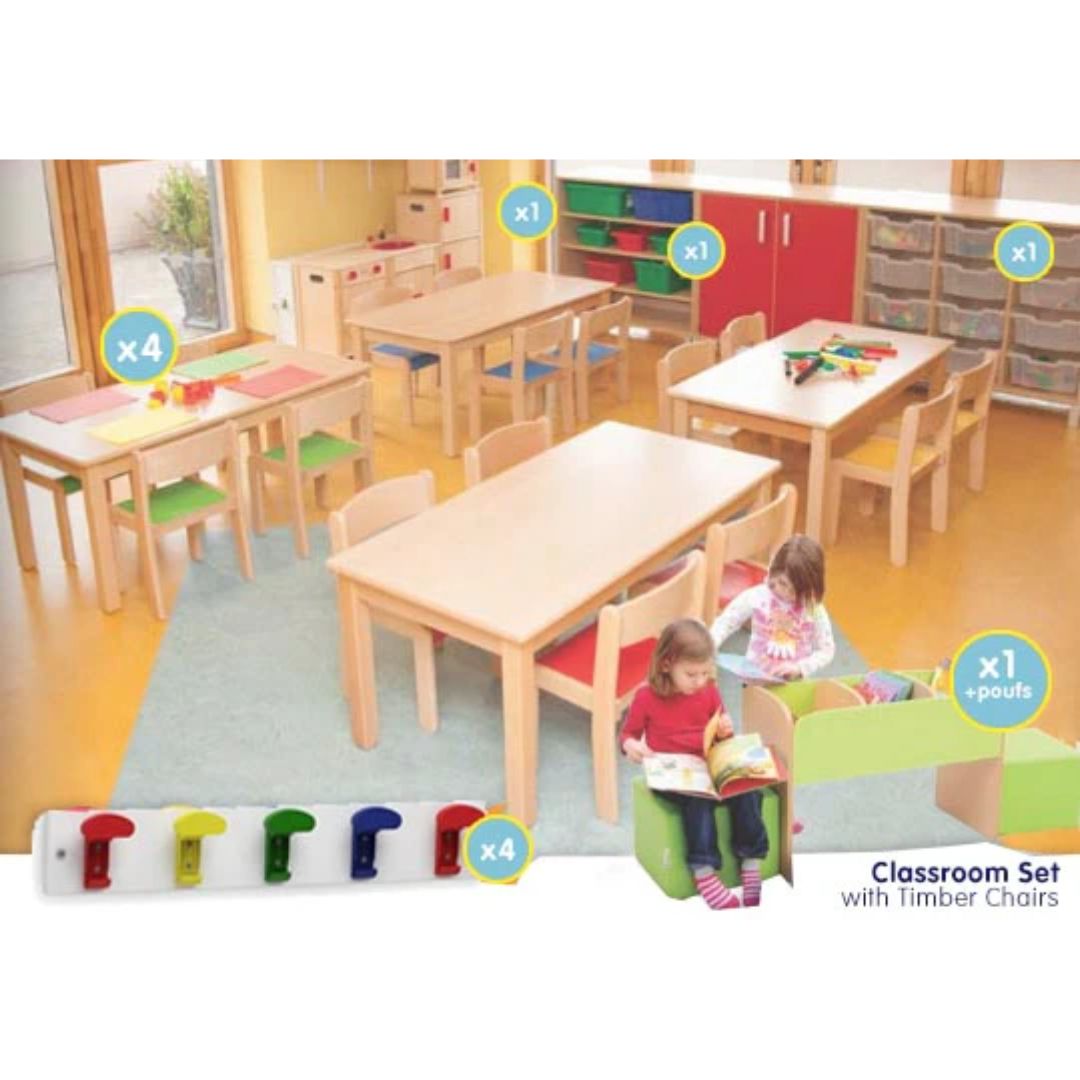 EASE Classroom with Timber chairs 30cm Room Kit Outs| Table & Chair Deals| Chair & Table Deals ...