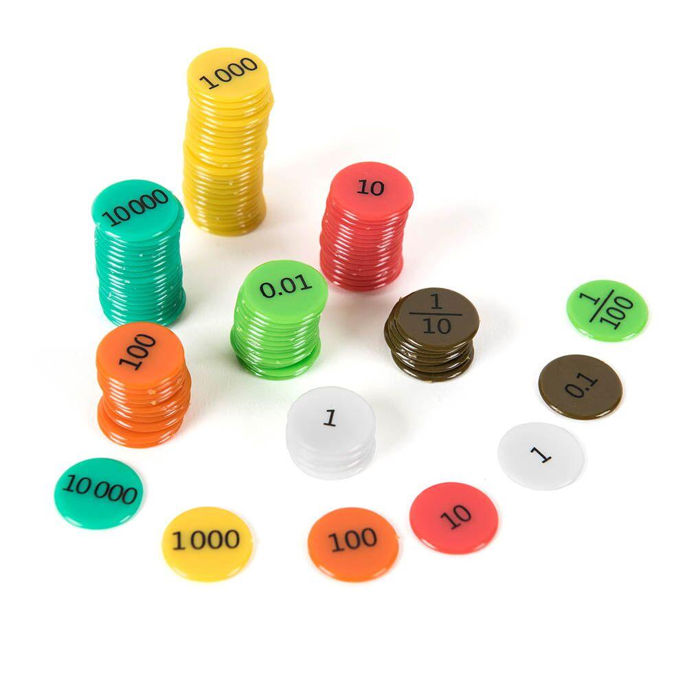 Coloured Double Sided Place Value Counter 2475pc Curriculum| Developed ...