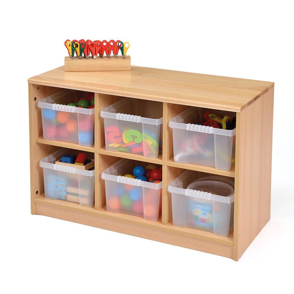 Room Scene Six Tray Storage Unit Clear Trays | Early Years| Nursery ...