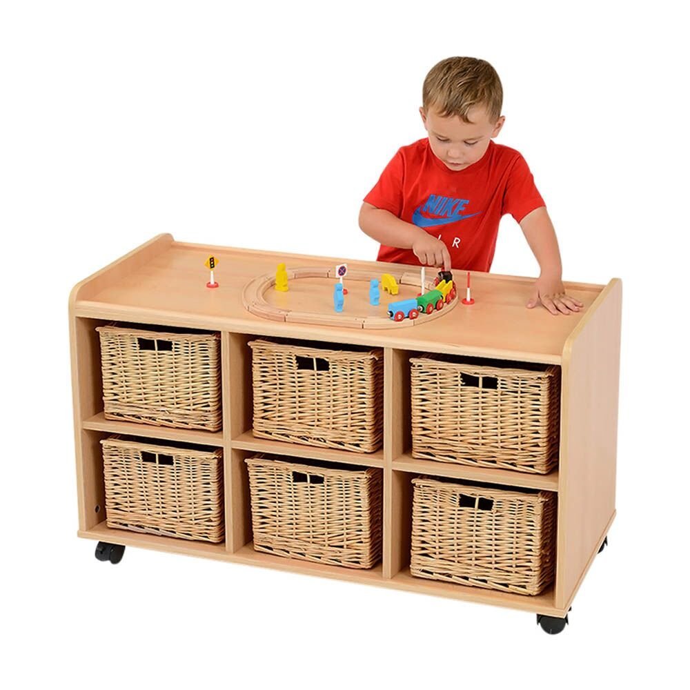 Storage Unit with 9 Deep Wicker Baskets | Early Years| Nursery ...